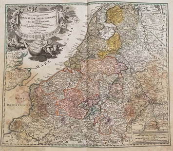 1753 Homann Map Of The Low Countries
