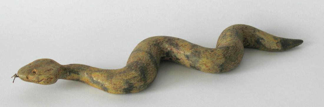 Folk Art Wood Carved Snake