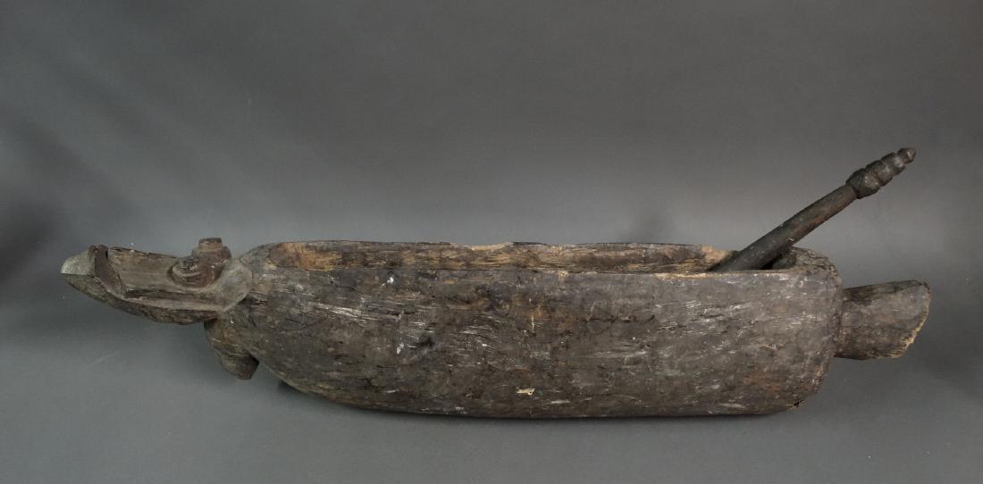 Old Sepik River Garamut Drum + Stick