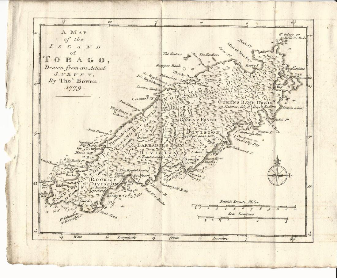1779 Map of Island of Tobago Island