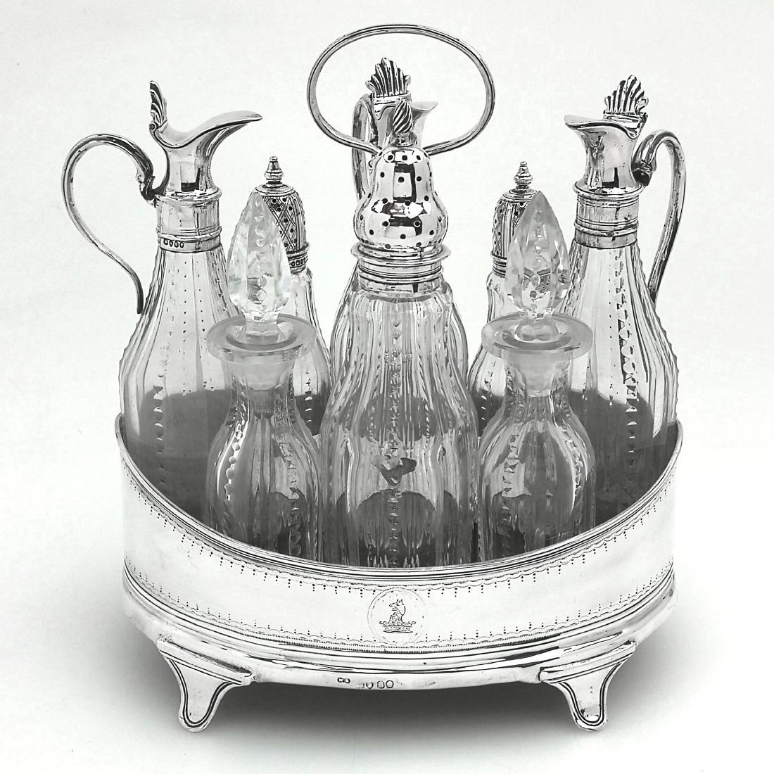 ANTIQUE VICTORIAN STERLING SILVER CRUET SET / CRUET