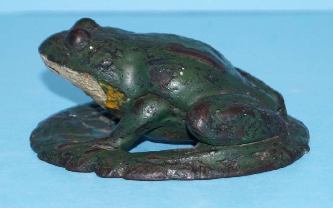 Antique Frog on Lily Pad Cast Iron Doorstop