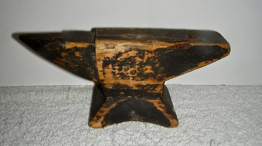 Toy Or Miniature Anvil In Original Crusty Surface