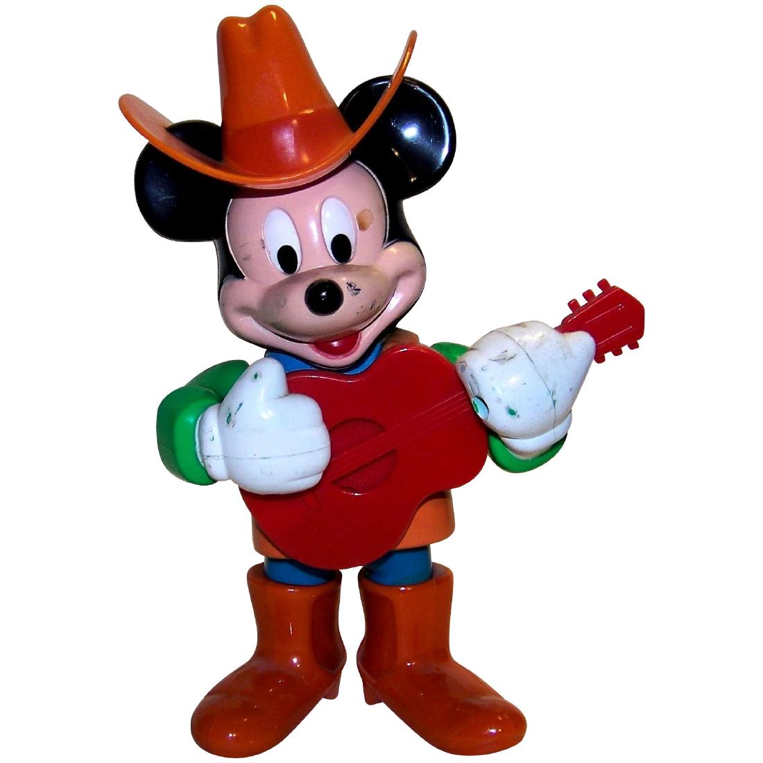 Vintage Walt Disney Mickey Mouse Wind-Up Cowboy Toy