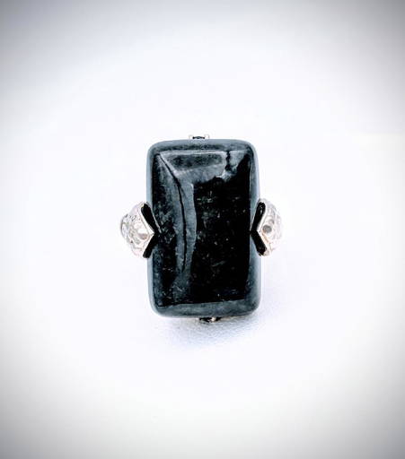Sterling Silver Imperial Design Nuumite Melanite Ring