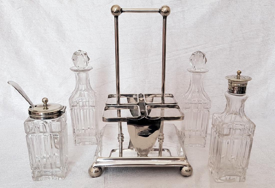 EPNS 4 piece cruet set engraved White Star Line