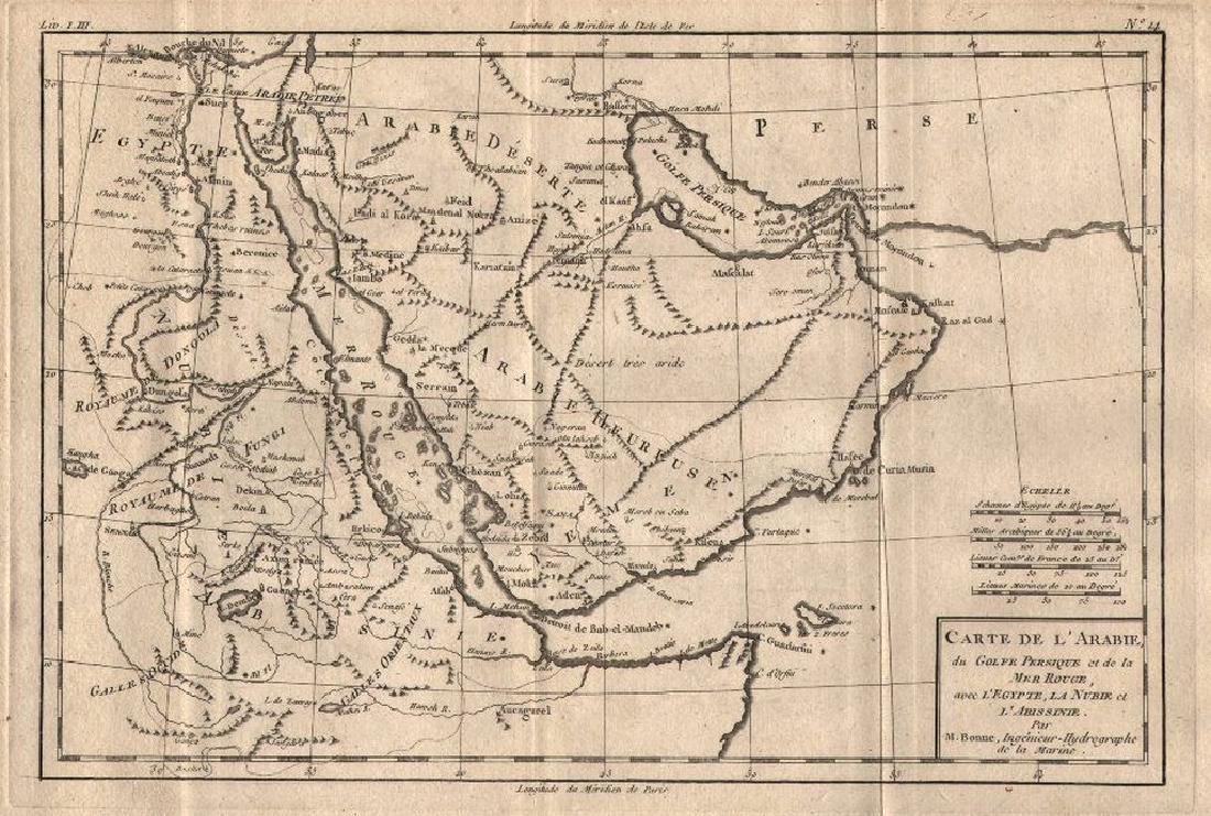 Carte De L'arabie, Du Golfe Persique Et De La Mer Rouge