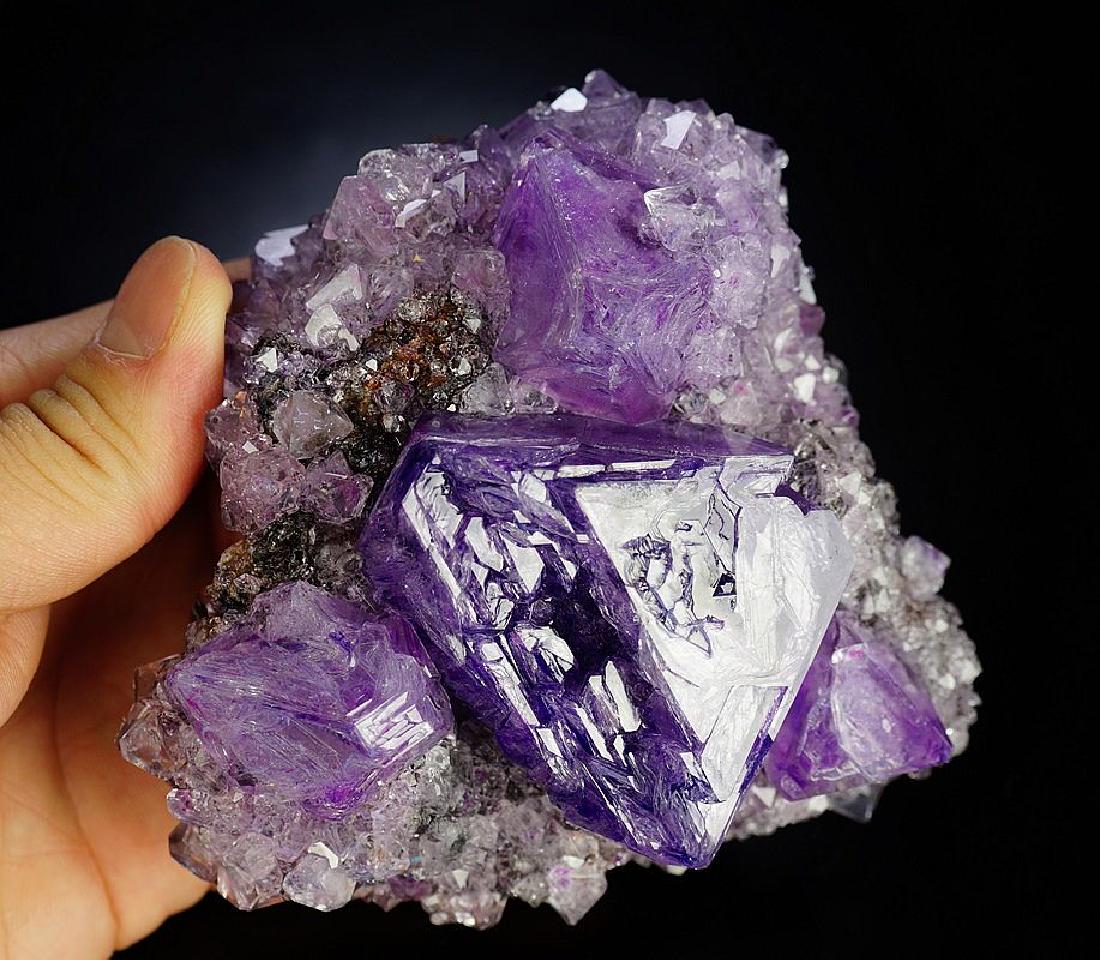 Large impressive Purple Alunite big octahedron crystals