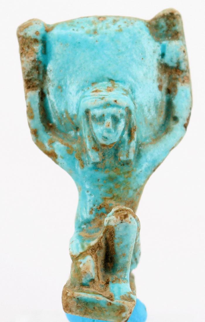 Nice Ancient Egyptian Faience Shu Amulet