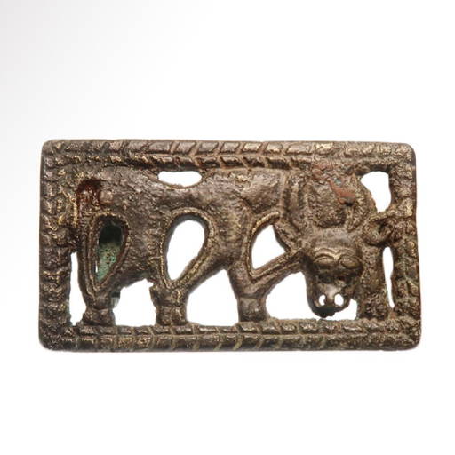 Ordos Bronze Plaque Grazing Stag 1st Millennium B.c.