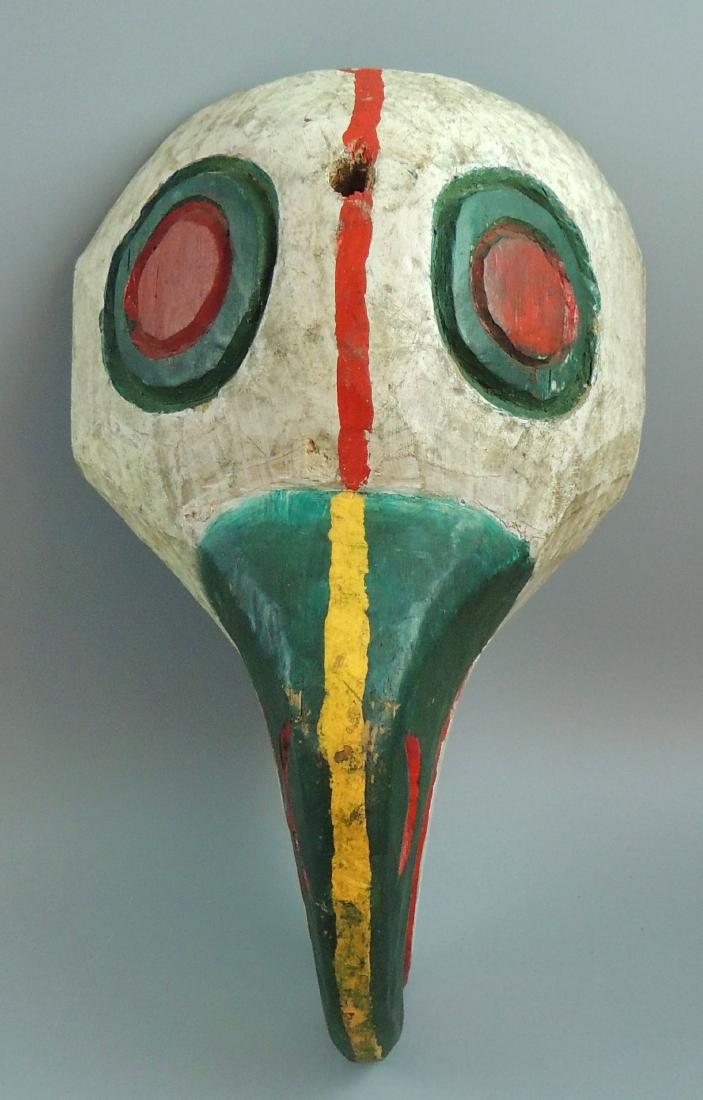Tribal Carved Wood Bird Mask