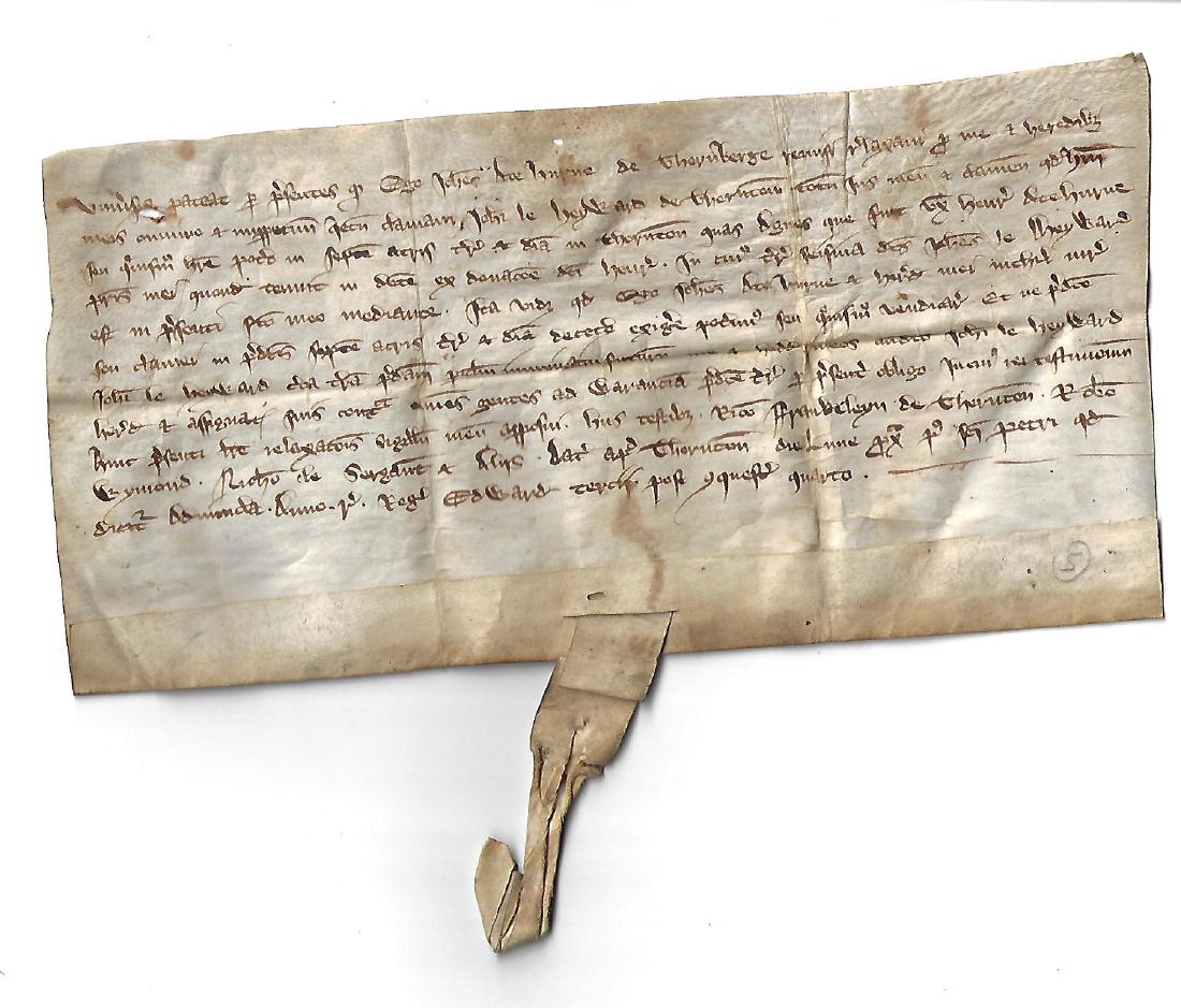 1327 English Medieval Deed Reign of Edward III