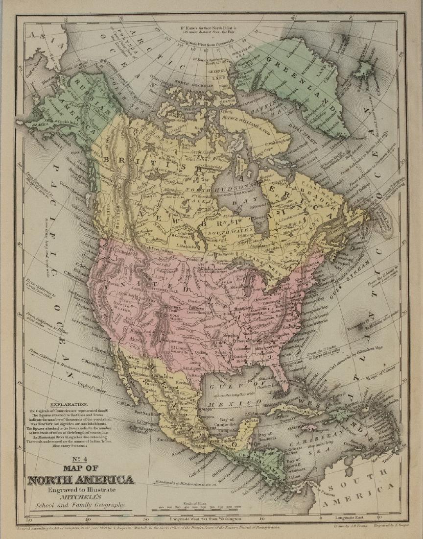1858 Mitchell Map of North America -- No. 3 Map of