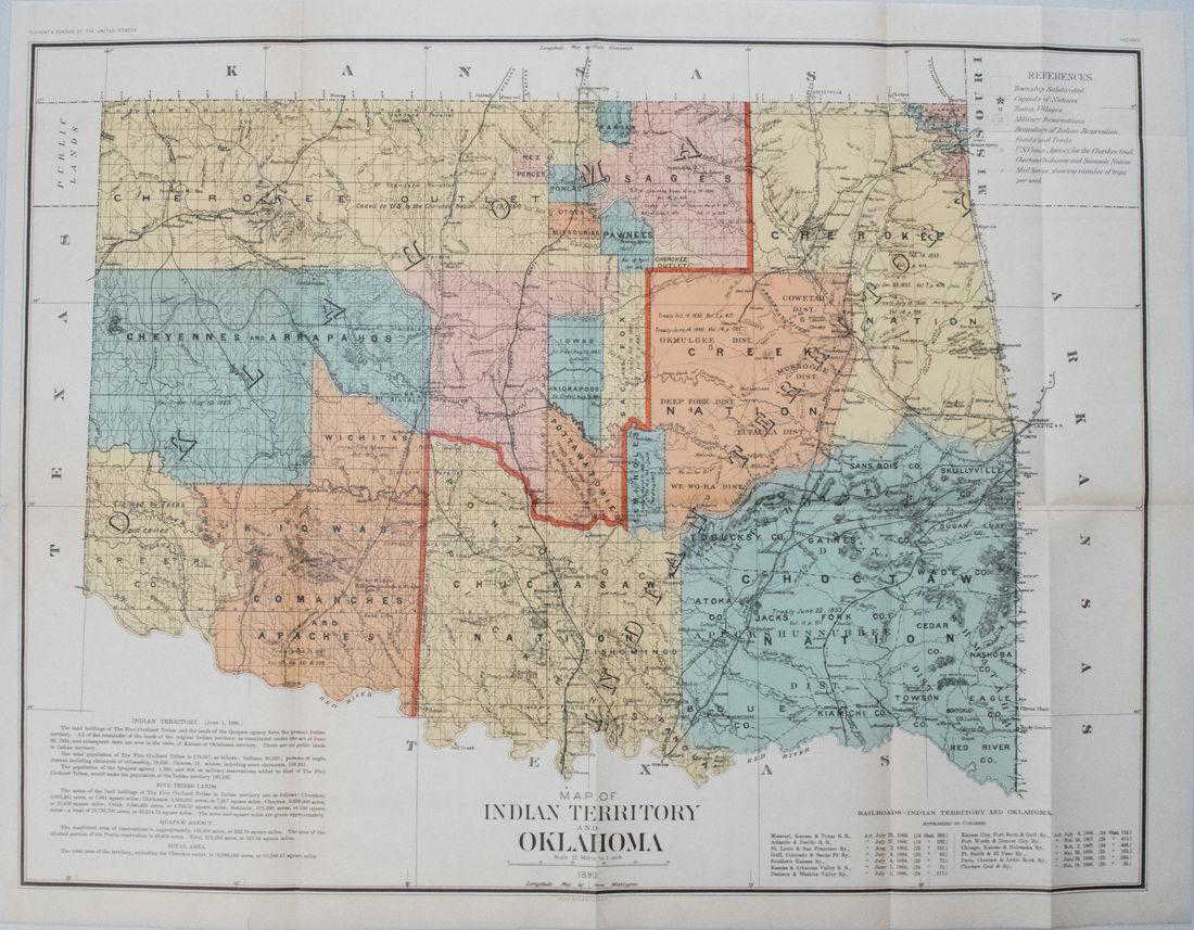 1890 Census Office Map of Indian Territory and Oklahoma 1890 Census Office Map of Indian Territory and Oklahoma