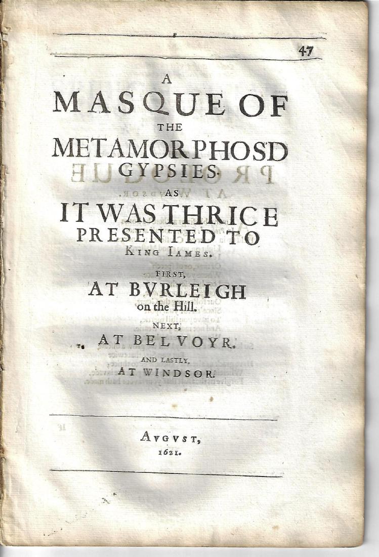 c1650 Ben Jonson Masque Gypsies Reign of James I