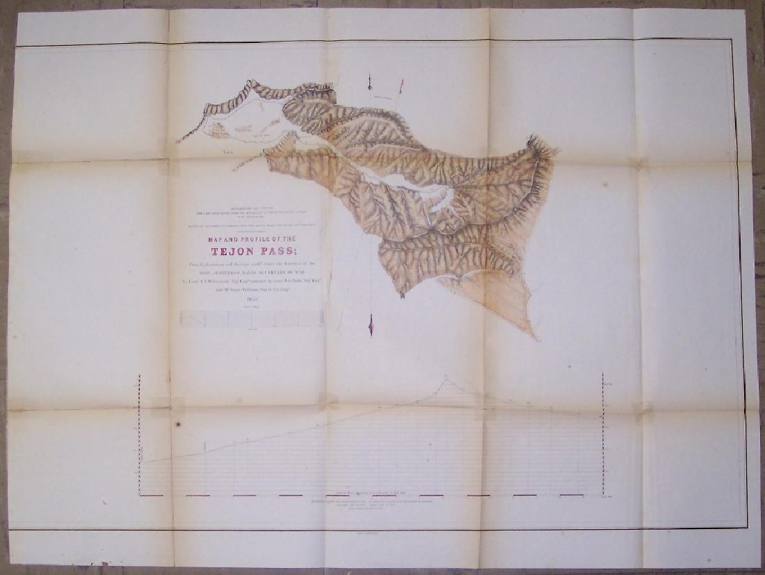 Map and Profile of the Tejon Pass;...1853