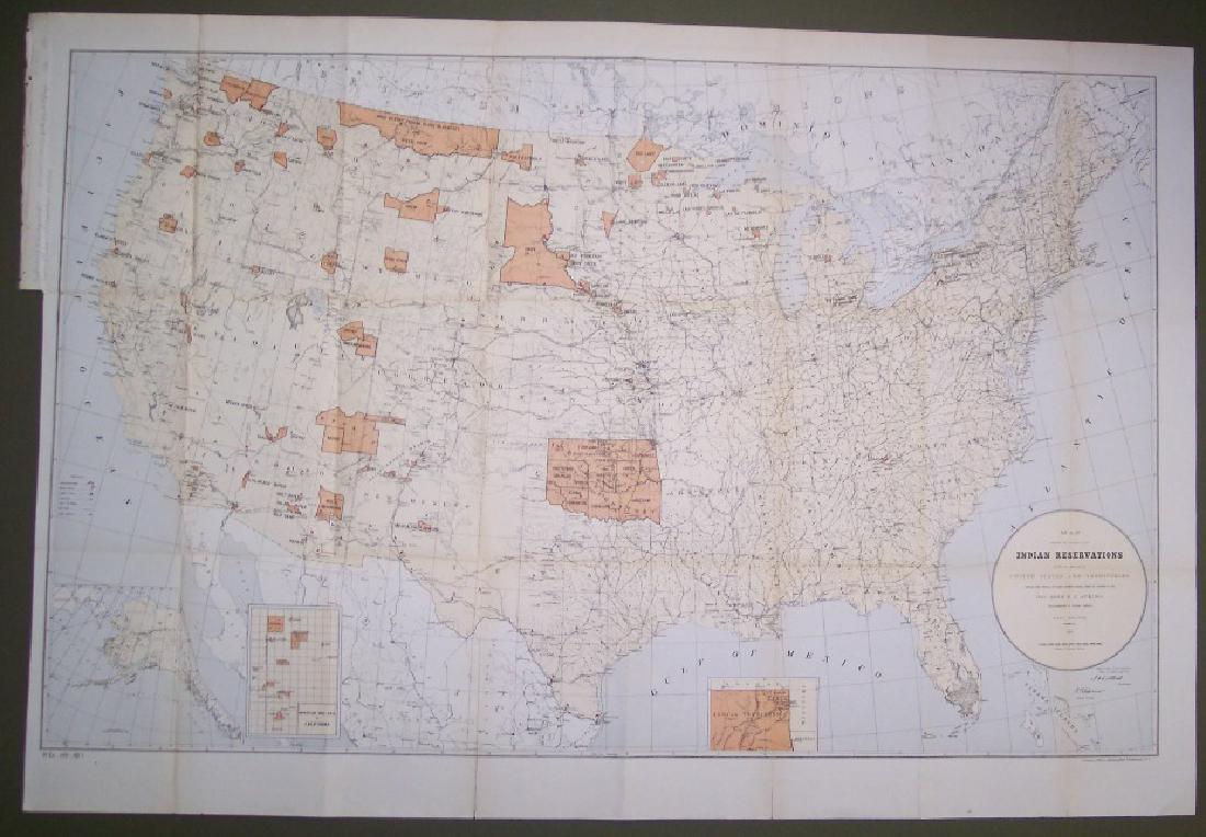 Map Showing The Location Of The Indian Reservations