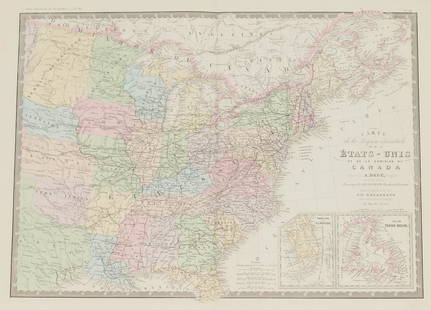1875 United States Railways Map, By Hardesty