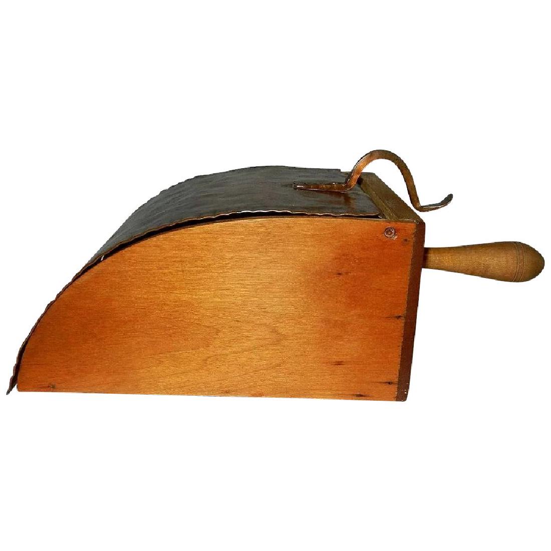Primitive Wood Kitchen Scoop with Copper Lid