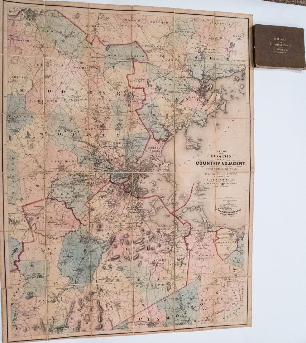 1860 Dutton / Walling Case Map of Boston -- Map of