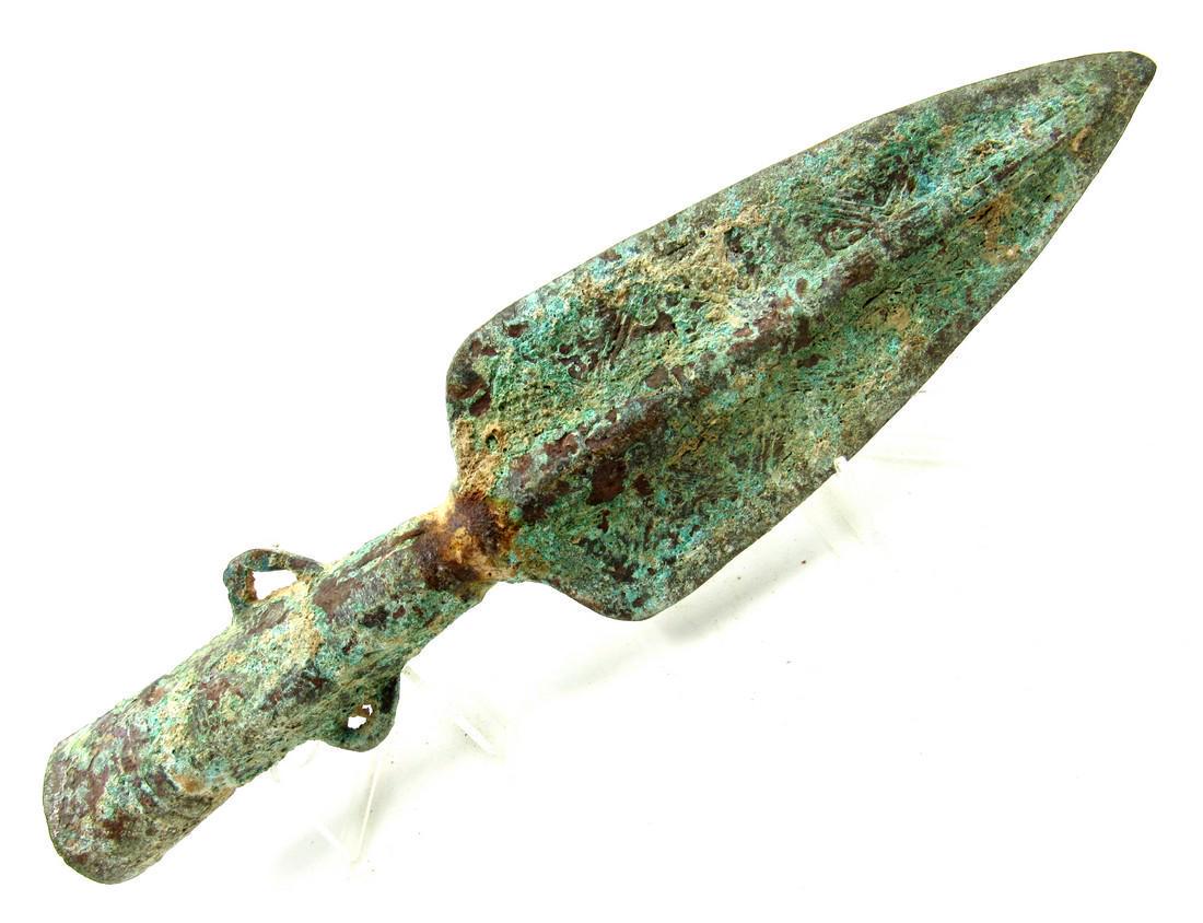 Ancient Chinese Warring States Bronze Decorated Spear