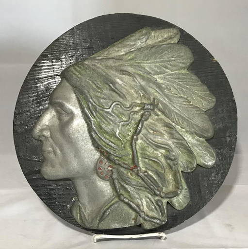 Folk Art Circa 1933 Indian Plaque
