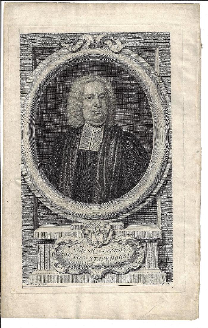 1743 Vertue Engraving of Rev Thomas Stackhouse