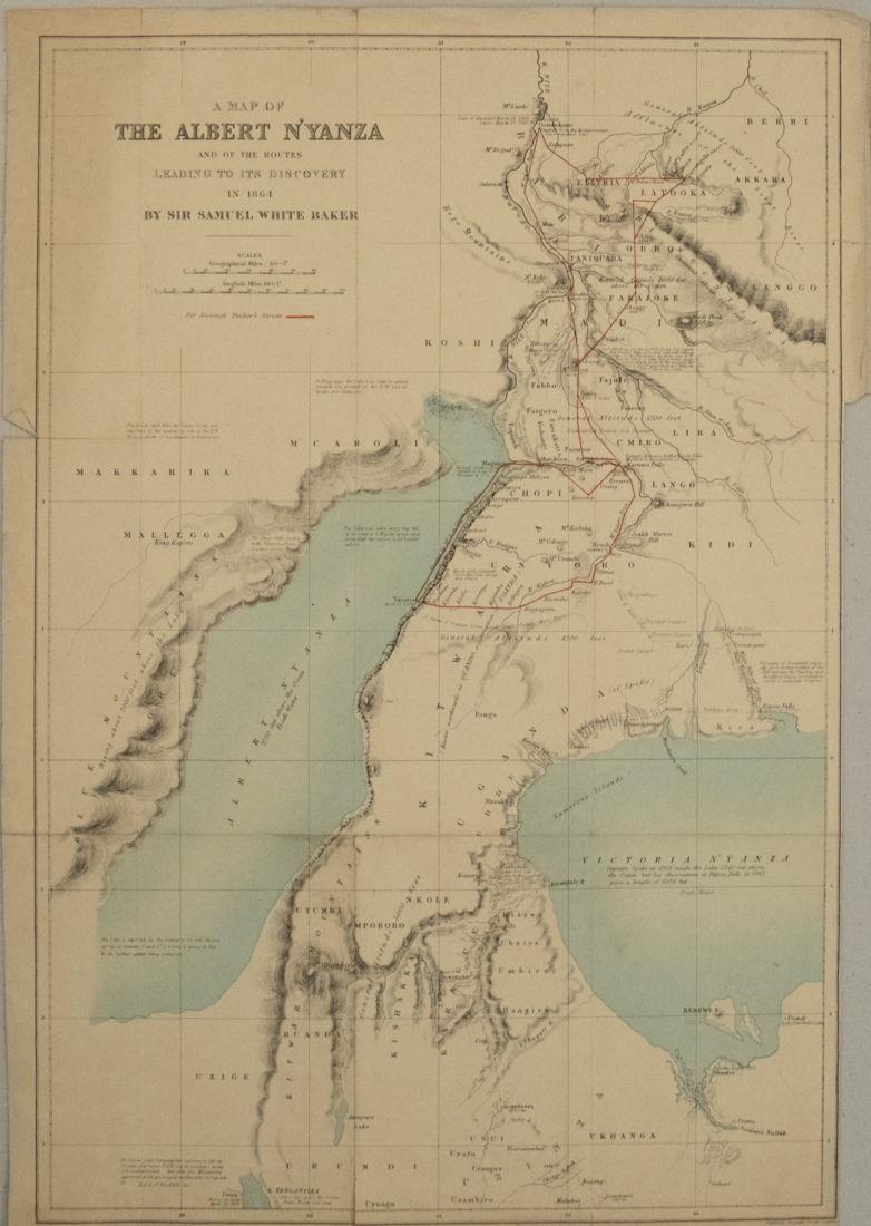 1864 Cambridge & Macmillian Map of Lakes Victoria and
