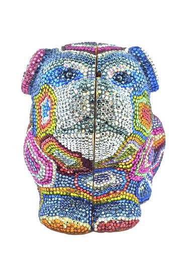 Judith Leiber Swarovski Crystal Pug Dog Minaudiere