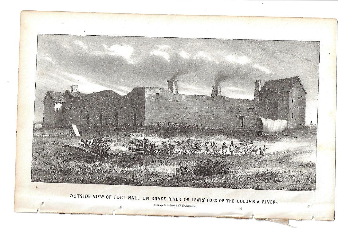 1840 Engraving Fort Hall on Snake River
