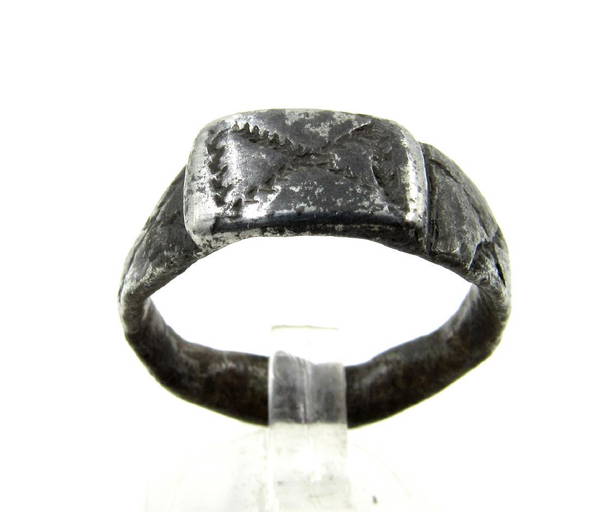 Roman Legionary Silver Ring With X Tenth Legion