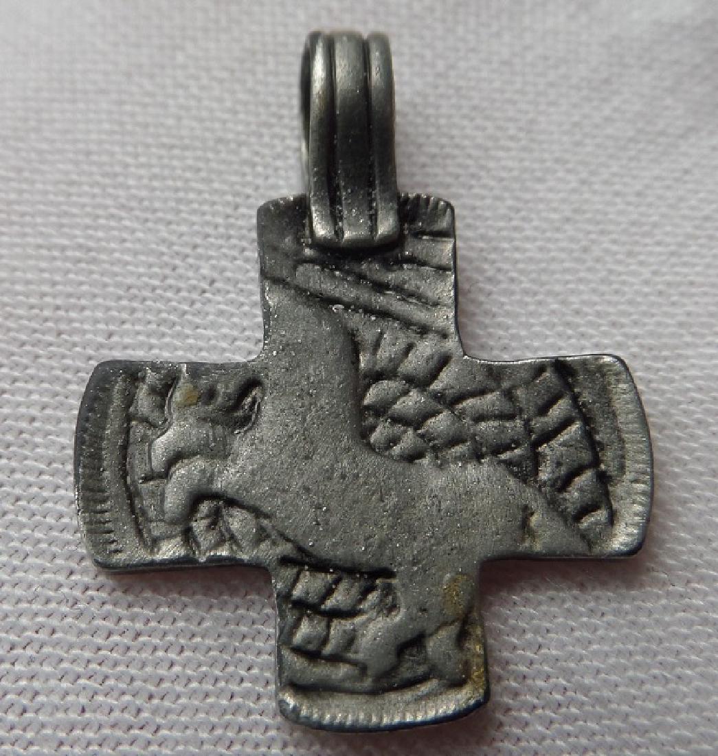 Medieval Silver Cross Made from an Unkown Coin With