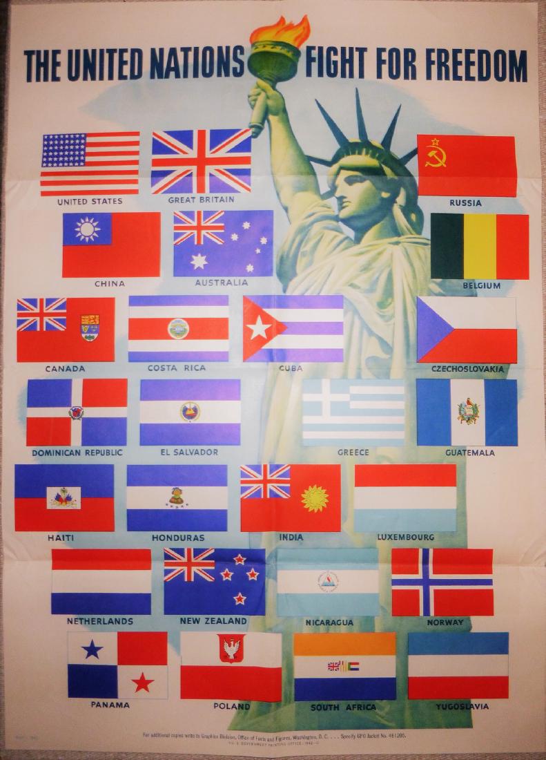 Original The United Nations Fight For Freedom Poster