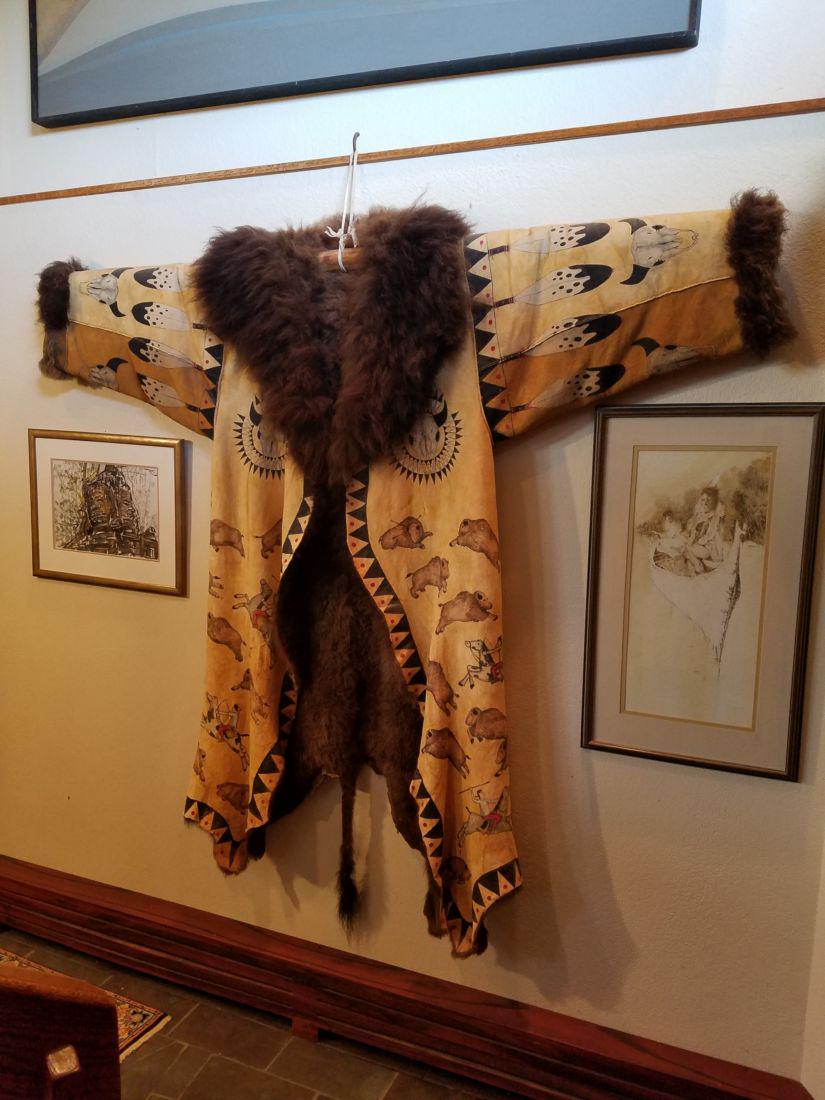 Painted Buffalo Hide Robe. Painted in Plains Indian