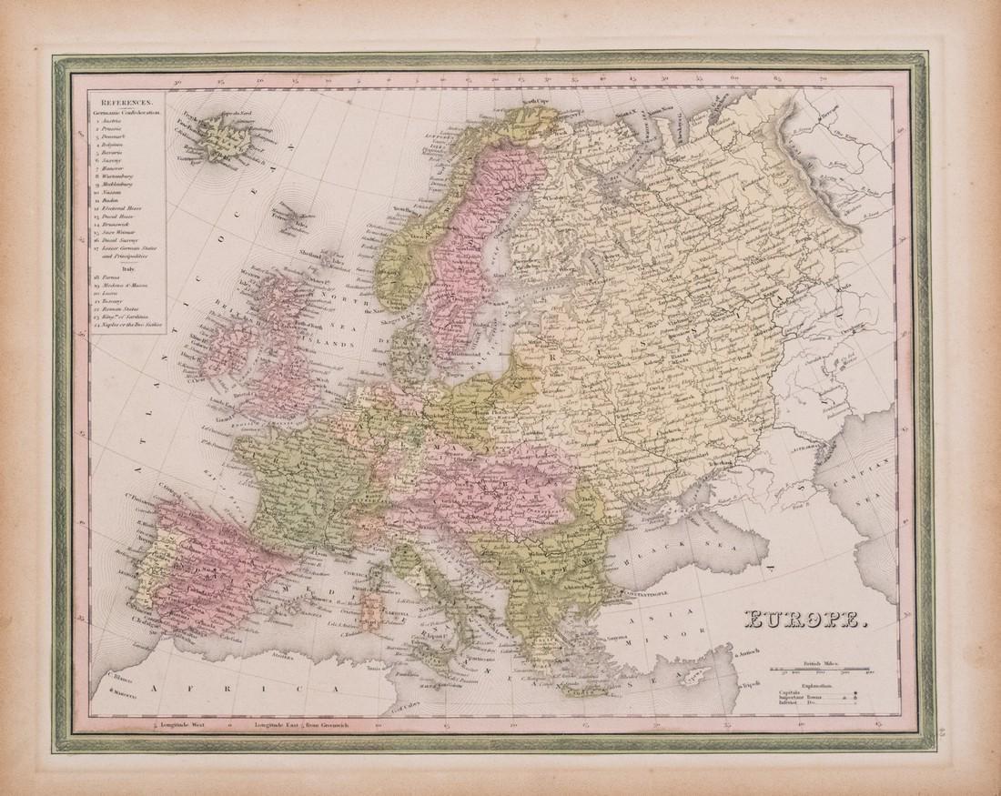 1836 Tanner Map Of Europe Europe