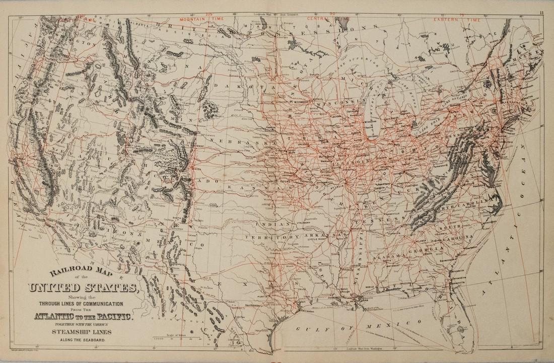 1887 Mitchell Railroad Map of the United States