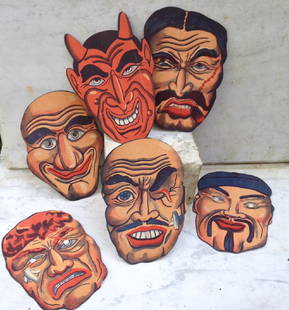 Four Paper Litho Halloween Masks