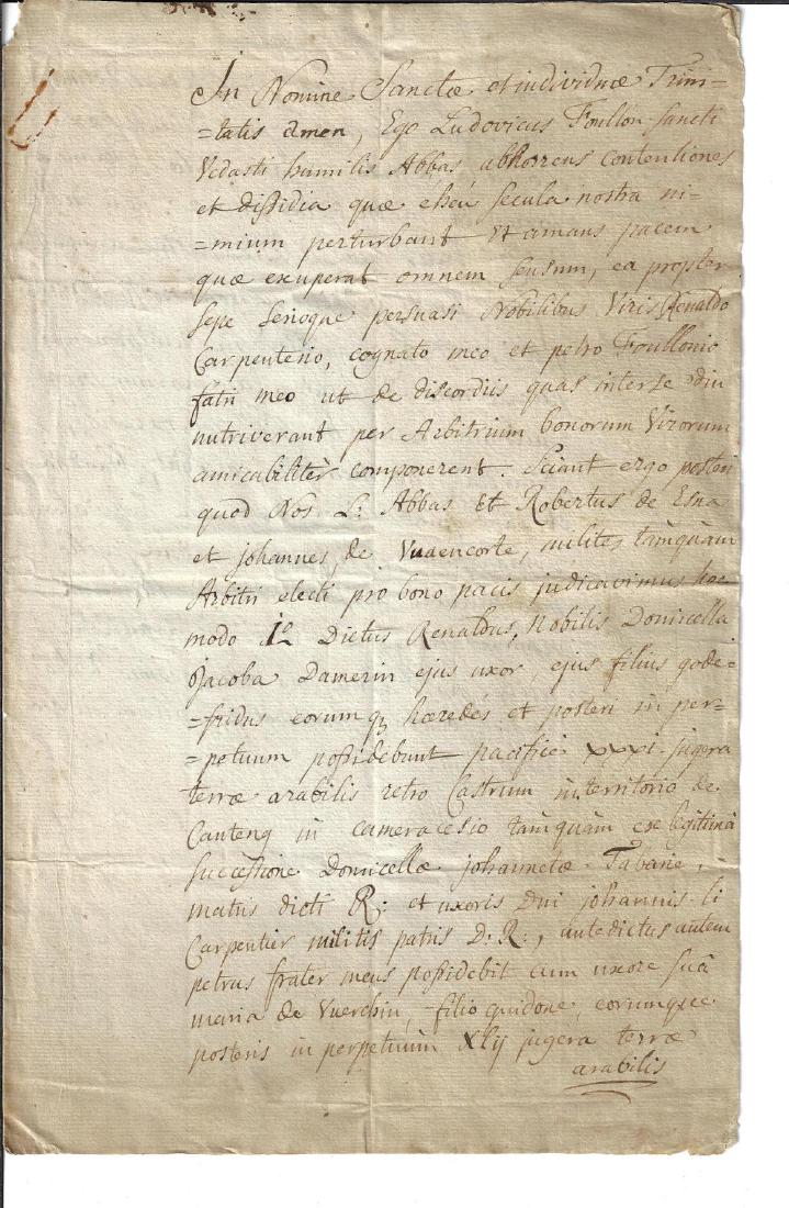 17th C Manuscript Copy of a Medieval Document