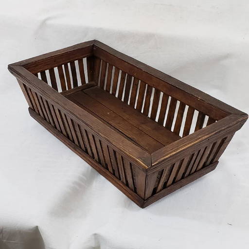 Stave Constructed Table Basket Ca 1900