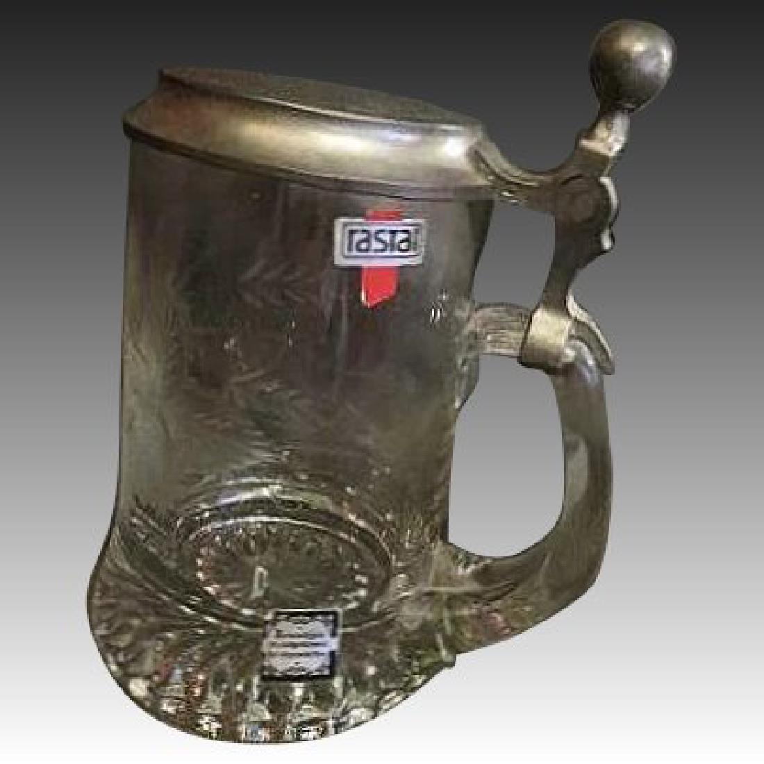 Vintage Rastal Etched Glass Stein With Heineken Hops