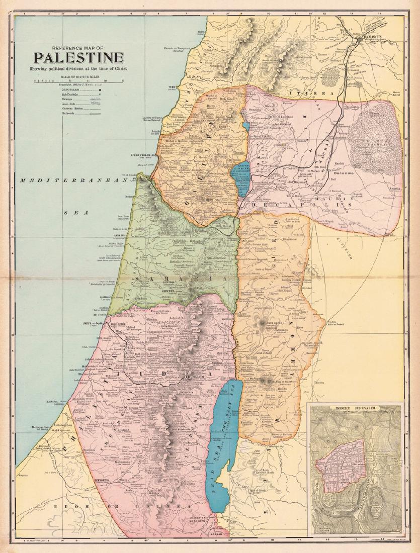 Reference Map of Palestine Showing Political Divisions