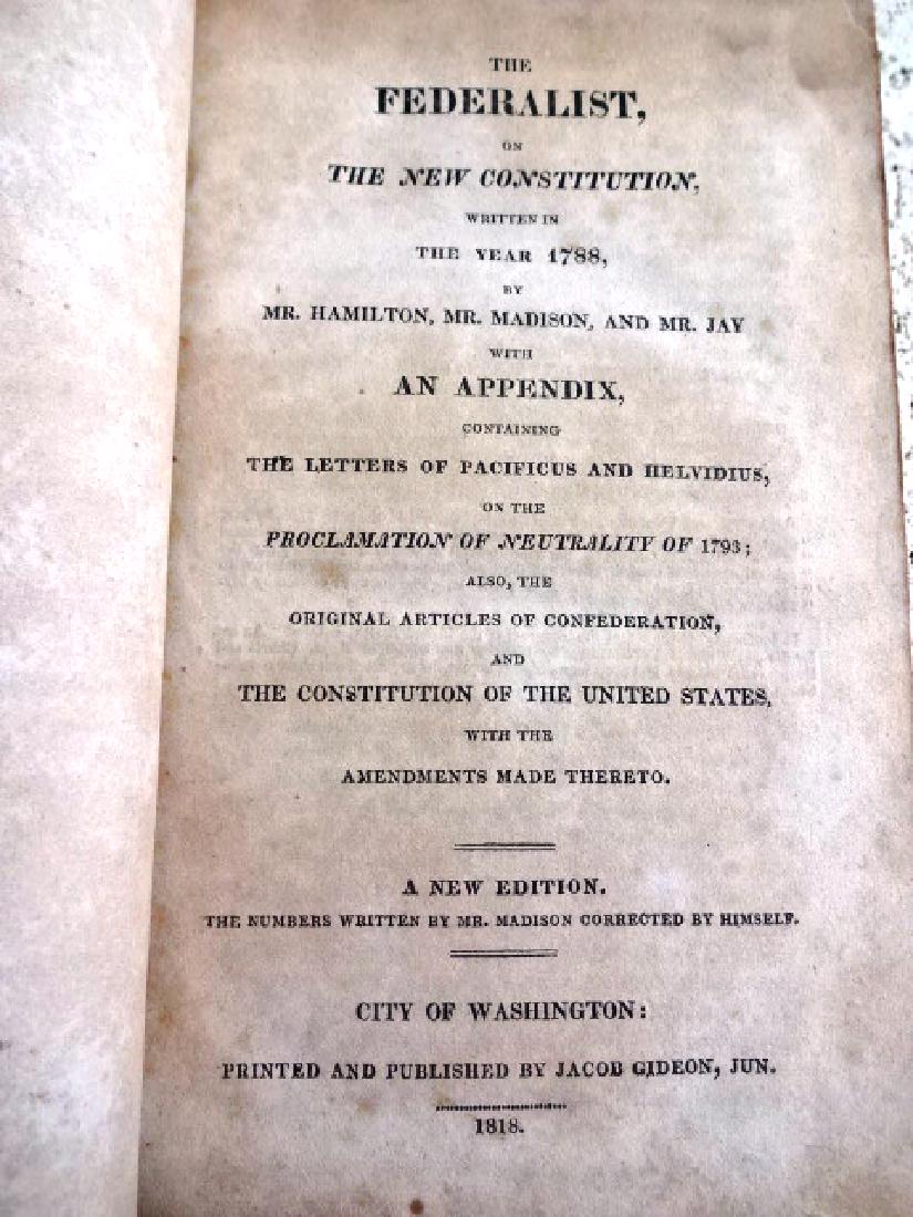 1818 The Federalist Papers on the New Constitution
