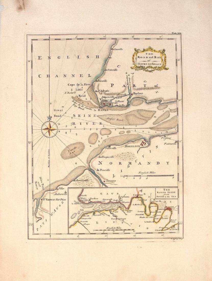 1760 Jeffers Map of the Seine River and its Delta with