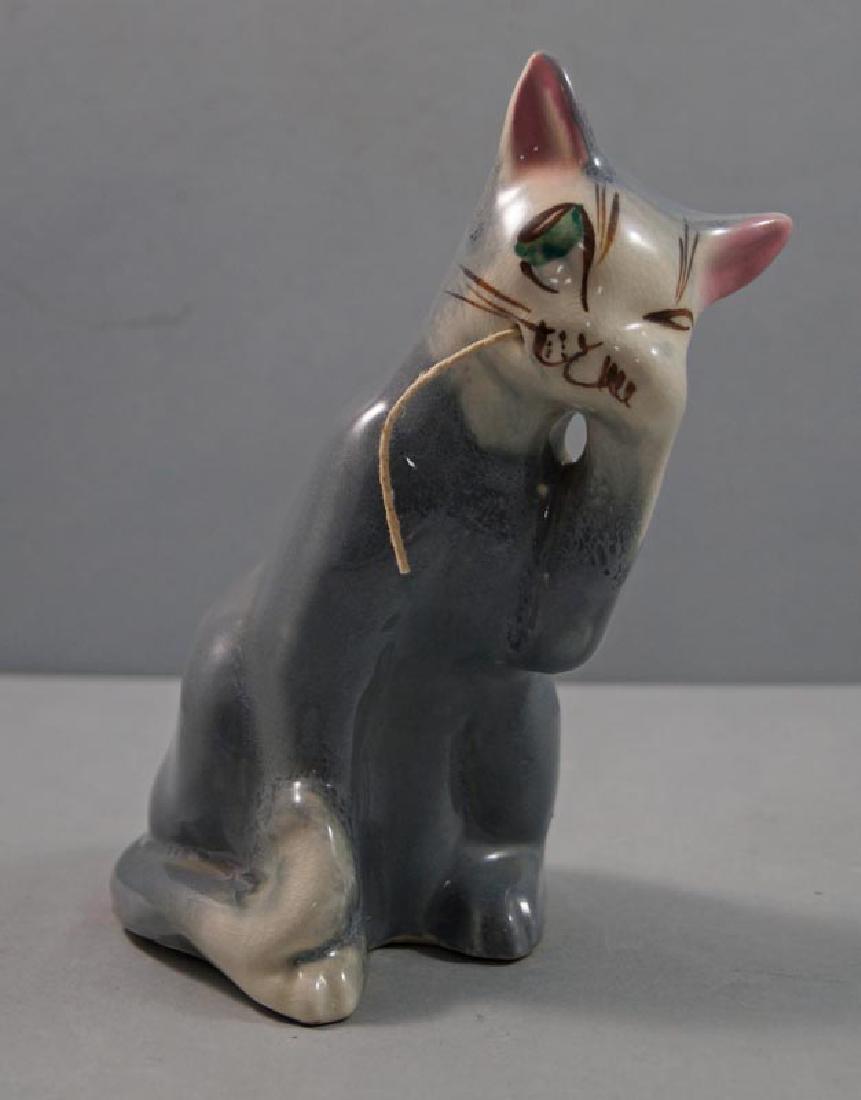Sitting Up Cat Ceramic String Holder