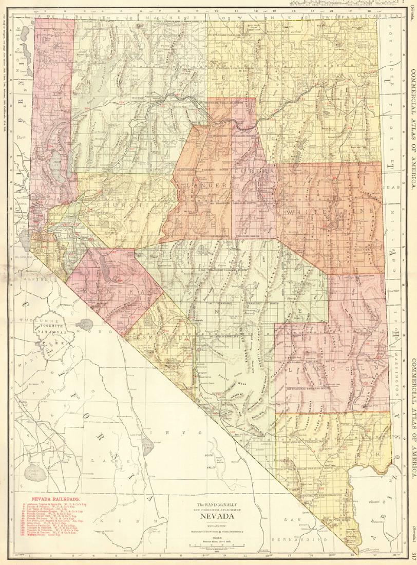 Rand Mcnally New Commercial Atlas Map Of Nevada
