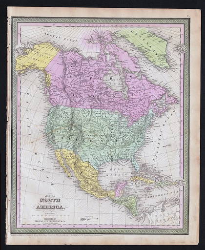 Mitchell Map Of North America, 1850