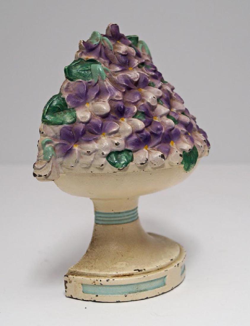 Violets Bowl Flowers Cast Iron Hubley Doorstop