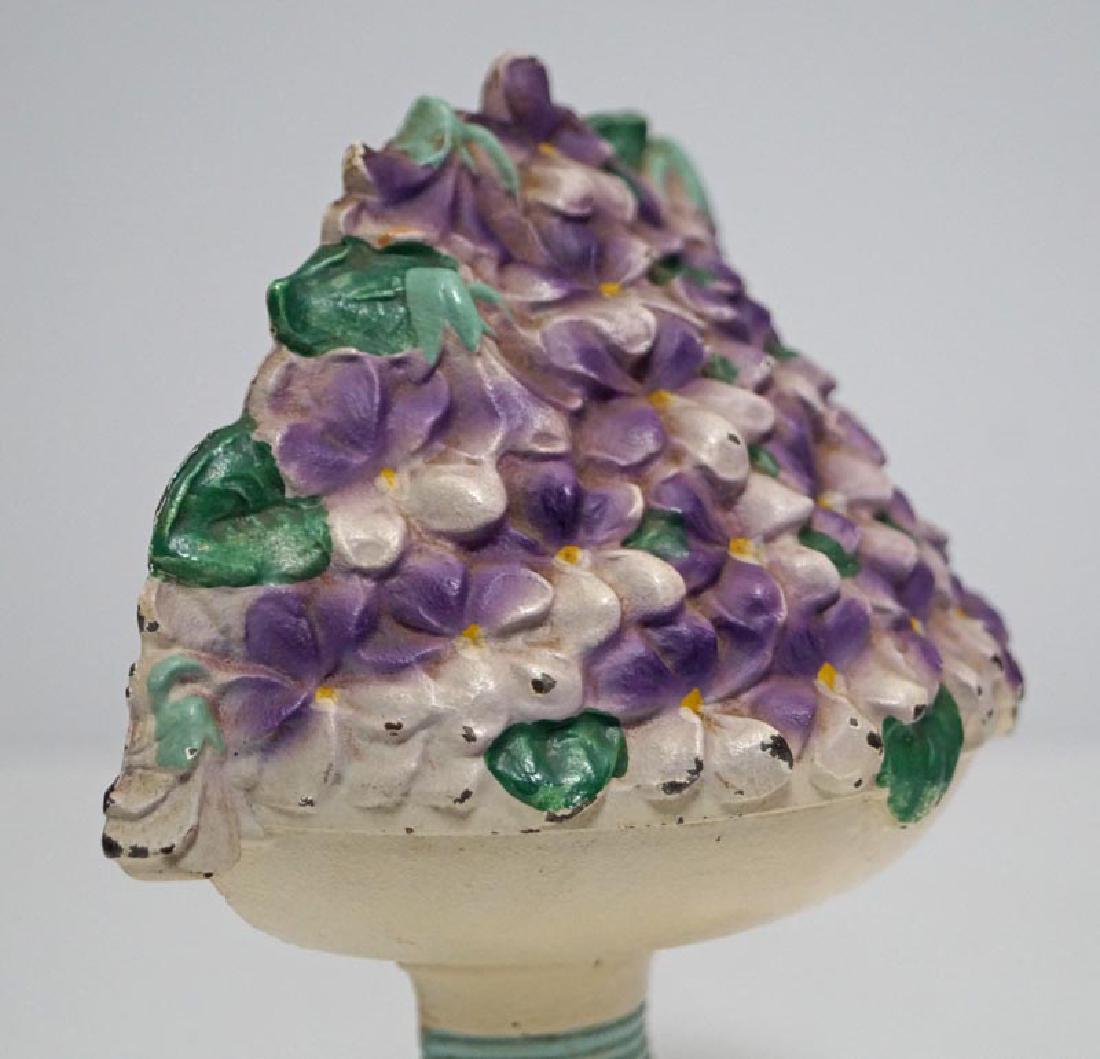 Violets Bowl Flowers Cast Iron Hubley Doorstop