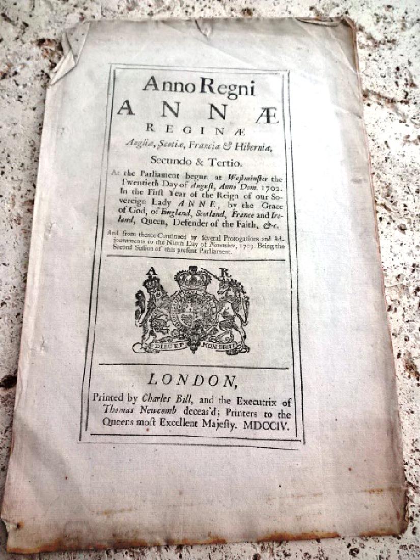 1704 Militia Act Reign of Queen Anne