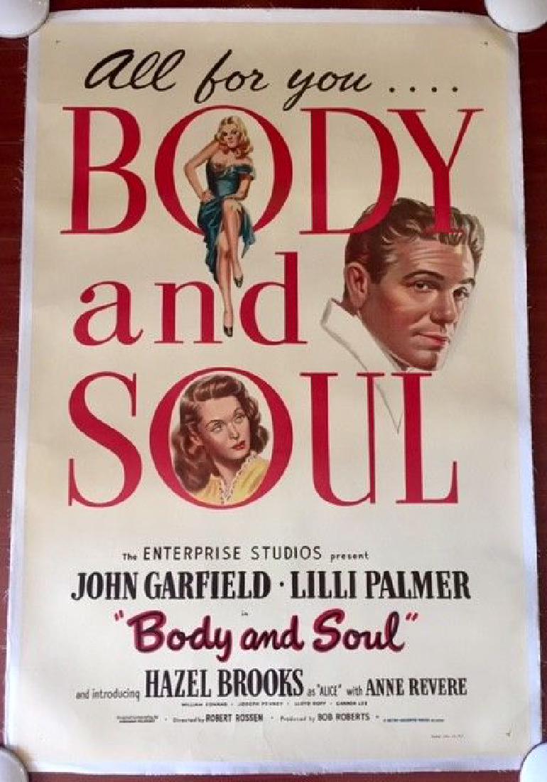 BODY AND SOUL - ORIGINAL 1947 ONE SHEET LB POSTER